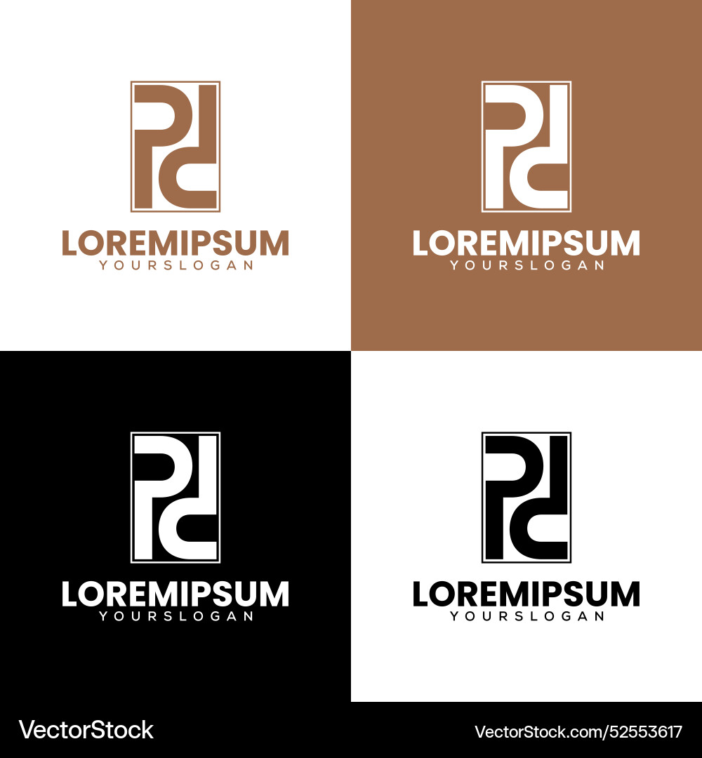 Letter p d logo design Royalty Free Vector Image