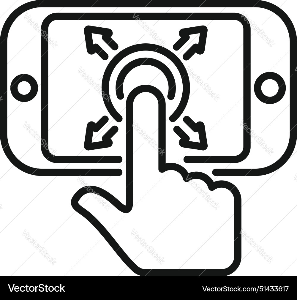 Line art icon of a hand interacting Royalty Free Vector