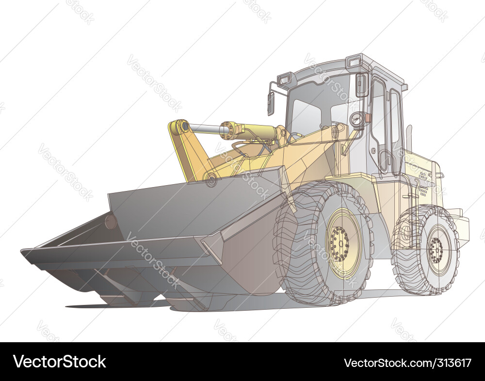 Loader digger Royalty Free Vector Image - VectorStock