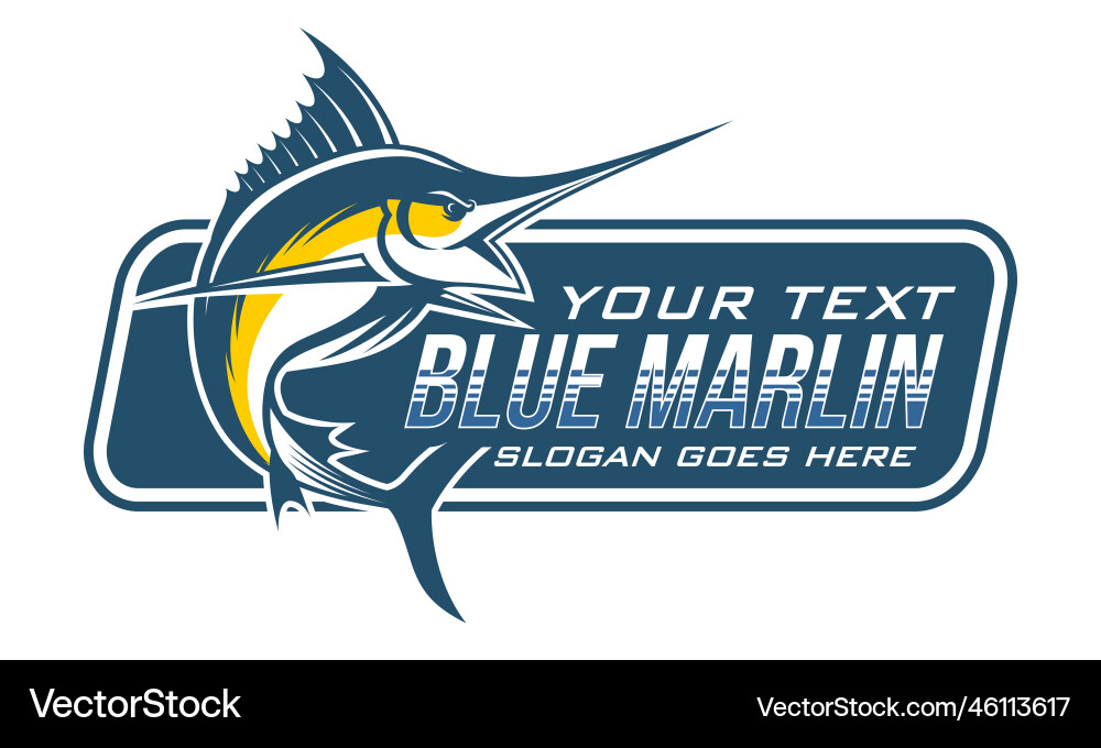 Marlin Fishing Logo - Dynamic Jump Royalty Free Vector Image