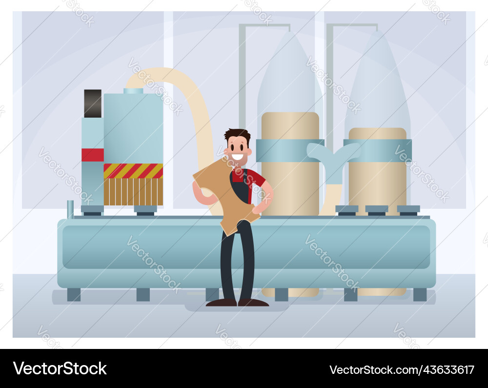 Plant worker cartoon Royalty Free Vector Image