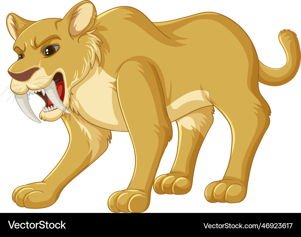Saber toothed cat Royalty Free Vector Image - VectorStock