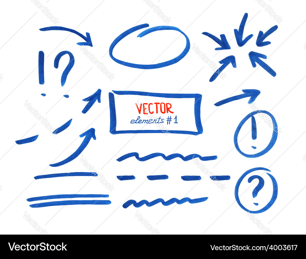 Set of correction and highlight elements part 1 Vector Image