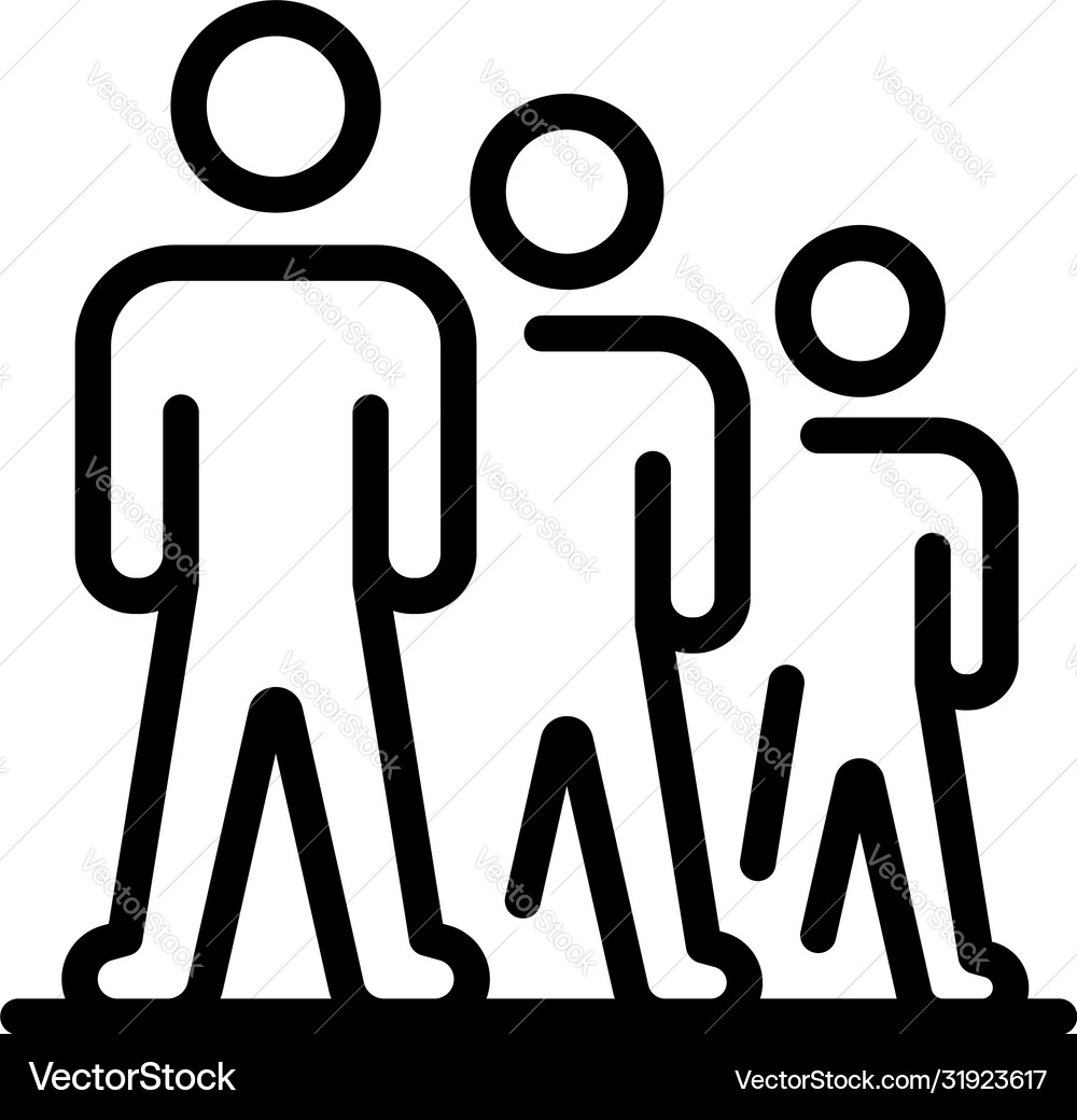 Three persons icon outline style Royalty Free Vector Image