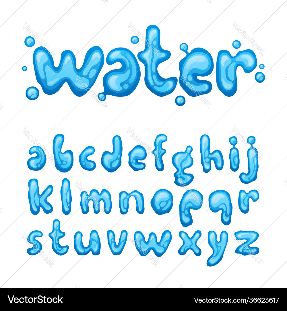 Water lettering Royalty Free Vector Image - VectorStock