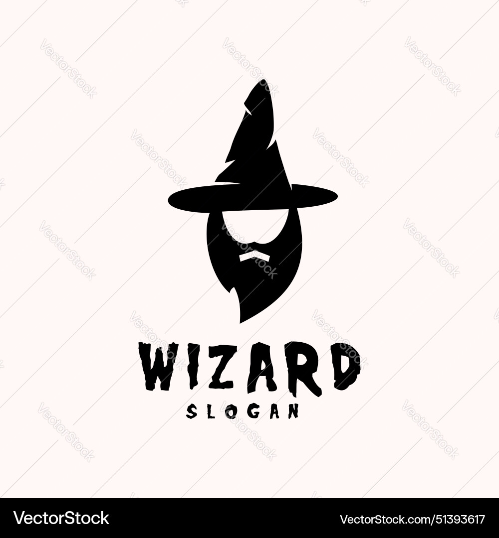 Wizard logo icon magic hat design mascot character