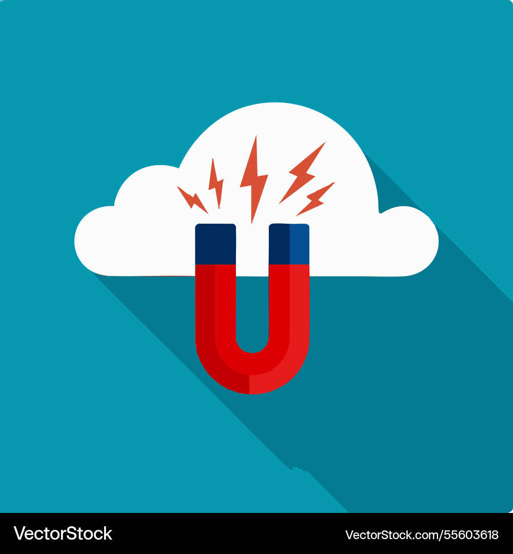 A cloud with magnets Royalty Free Vector Image