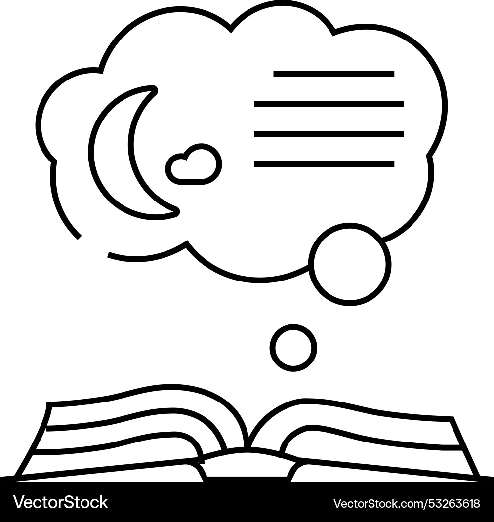 Bedtime Story Sleep Night Line Icon Royalty Free Vector