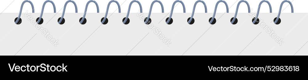 Blank sheet of paper held by a spiral binding Vector Image