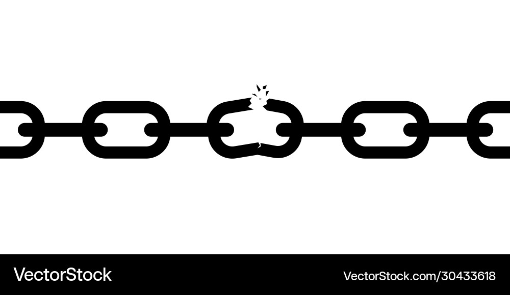 Broken chain Royalty Free Vector Image - VectorStock