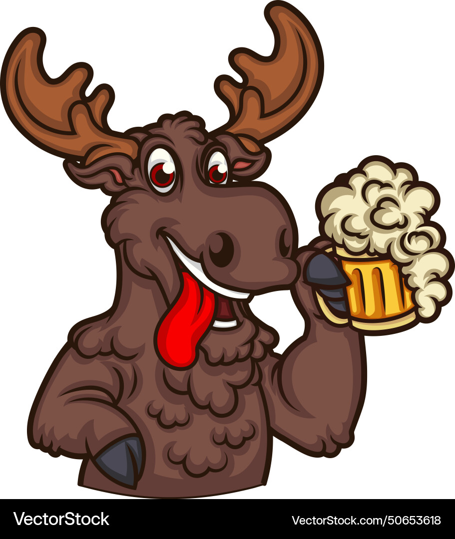 Cute mascot cartoon moose eps Royalty Free Vector Image