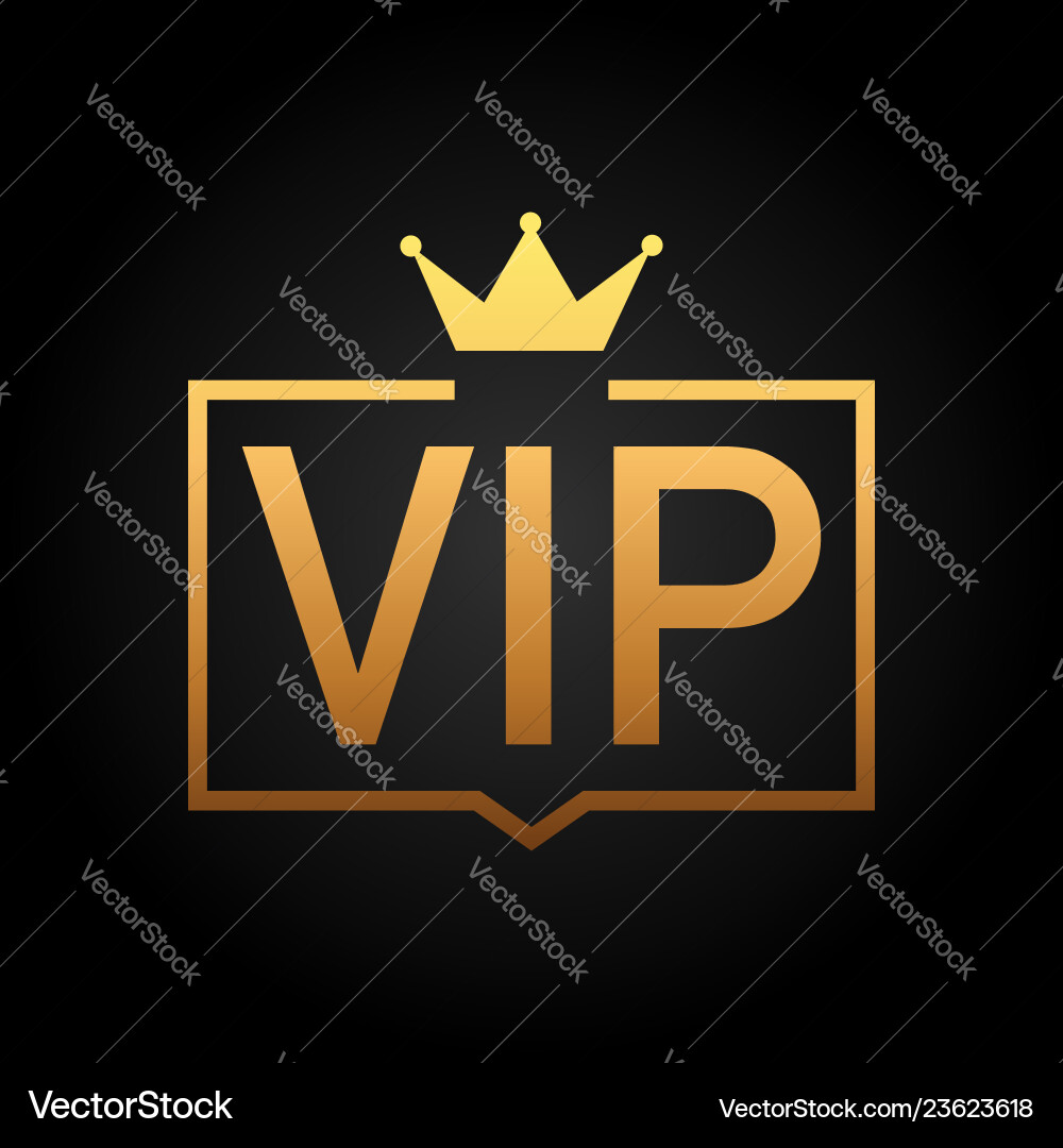 Golden symbol exclusivity label vip Royalty Free Vector