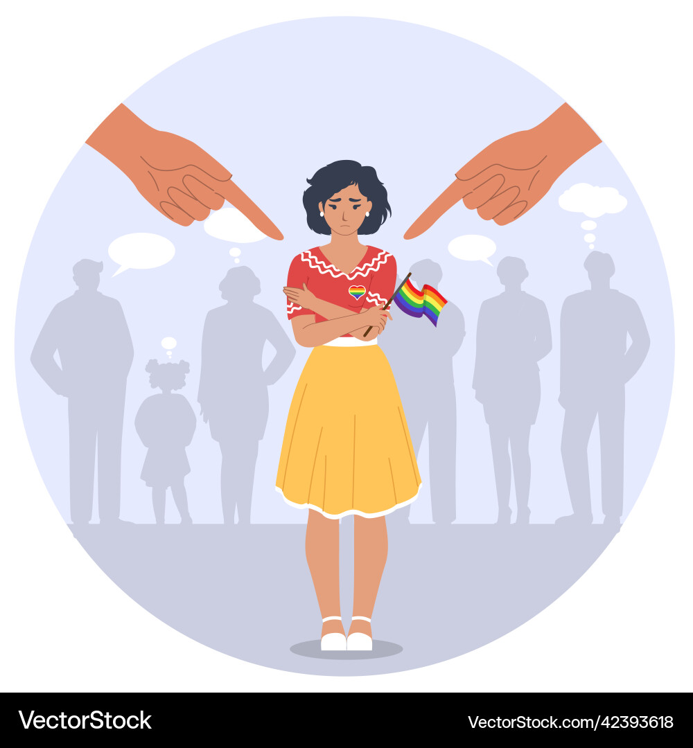 Homophobia concept social pressure and bully Vector Image