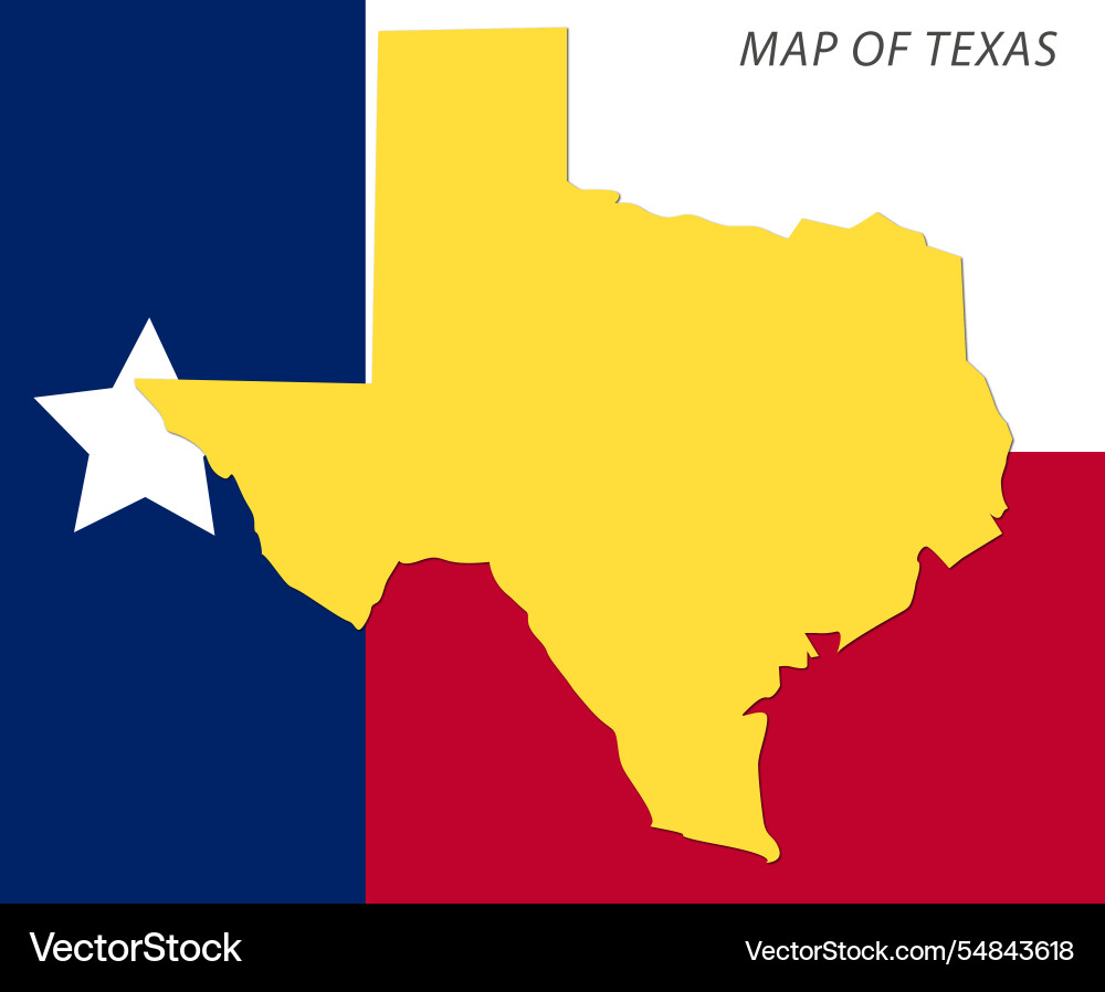 Map of texas with flag background Royalty Free Vector Image