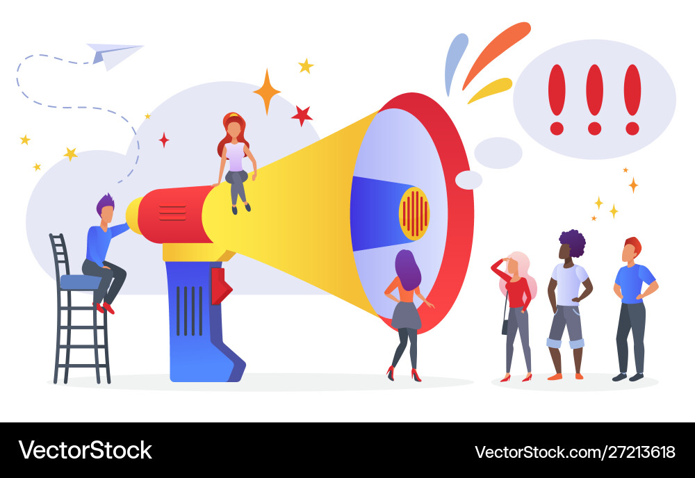 Marketing promotional campaign flat Royalty Free Vector