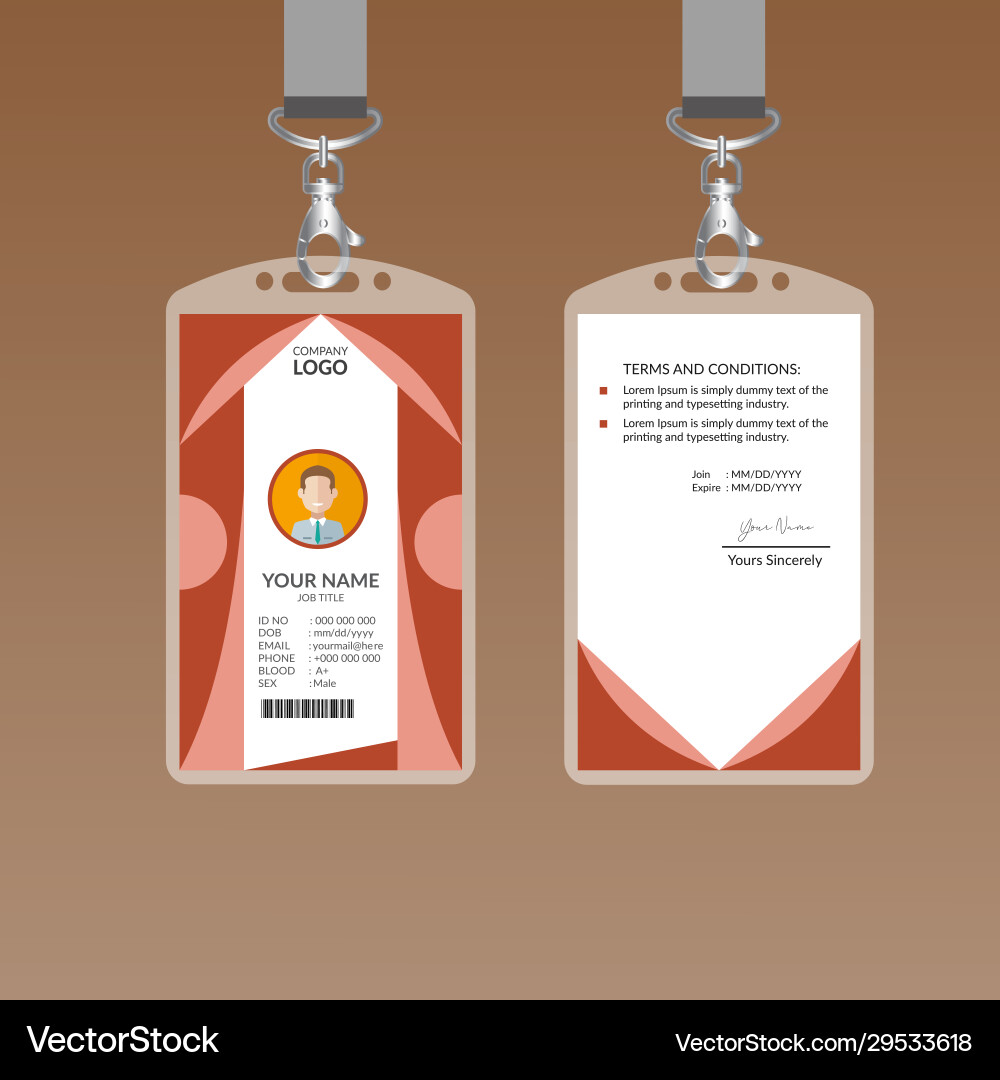 Nice elegant id card design template Royalty Free Vector