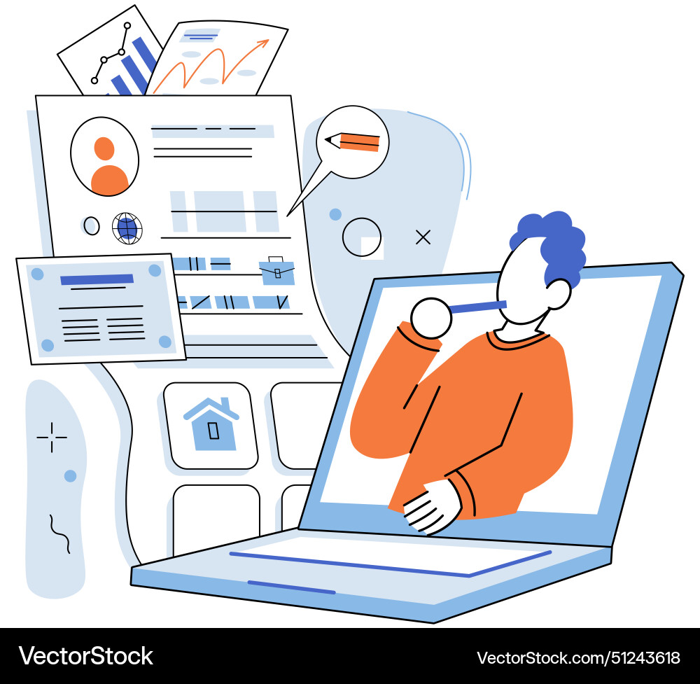 Personal profile the internet has revolutionized Vector Image