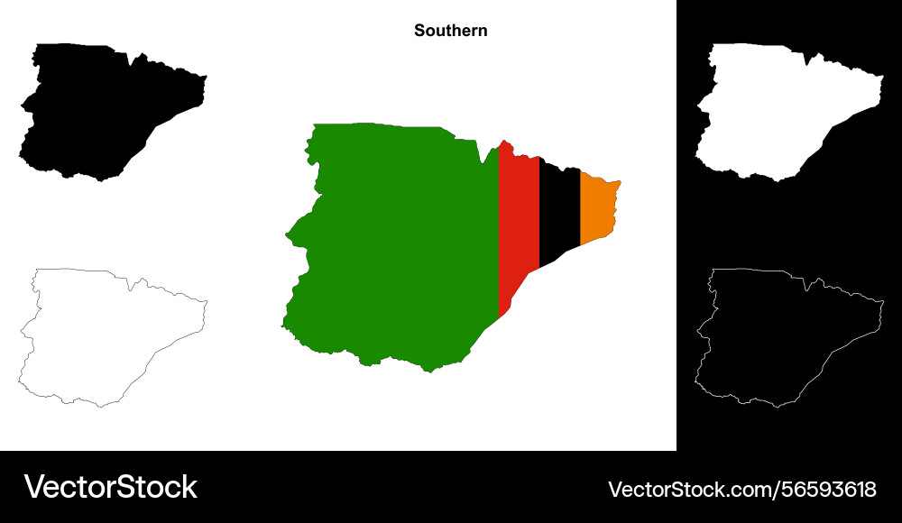 Southern outline map Royalty Free Vector Image