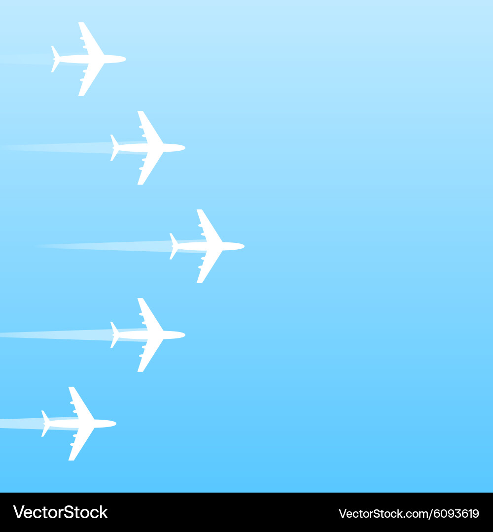 Airplane Gradient Sky Background Royalty Free Vector Image