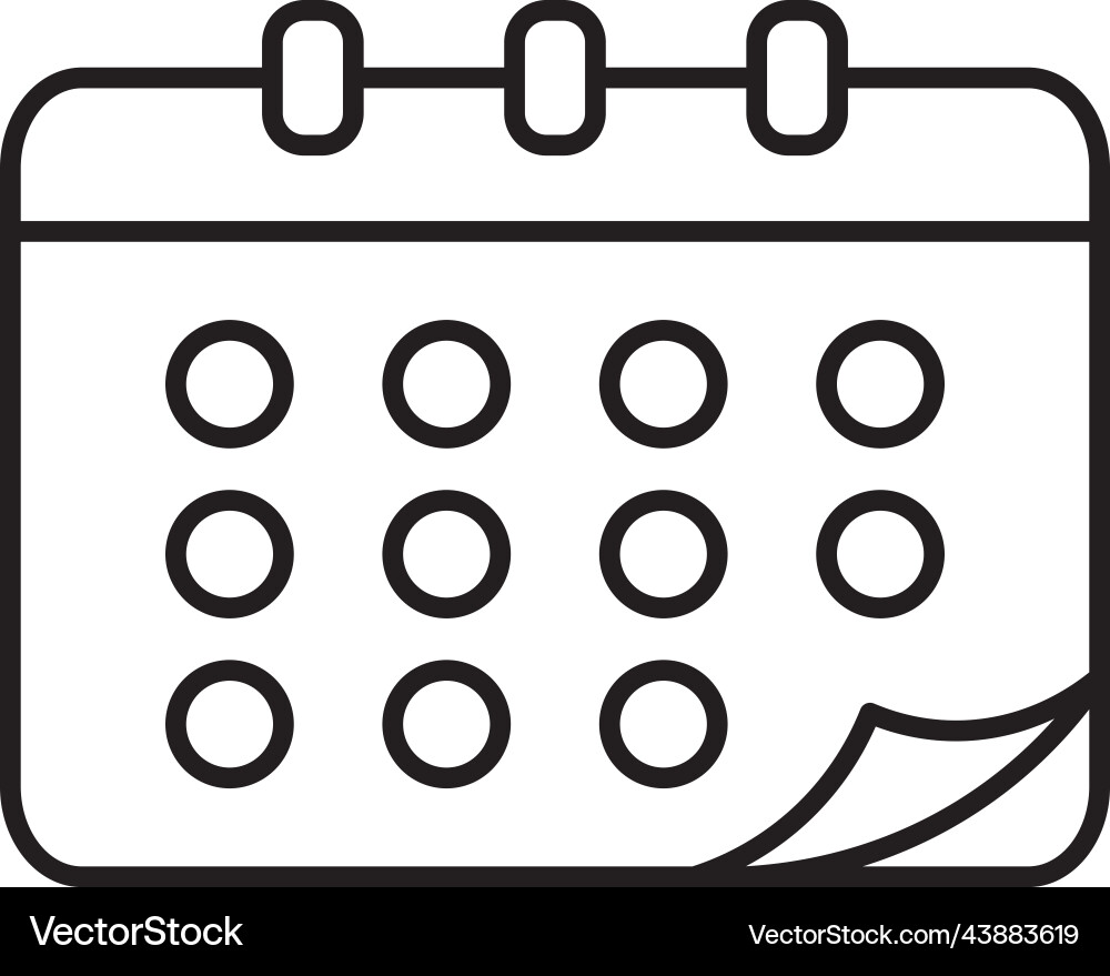 Calender line art icon design template Royalty Free Vector