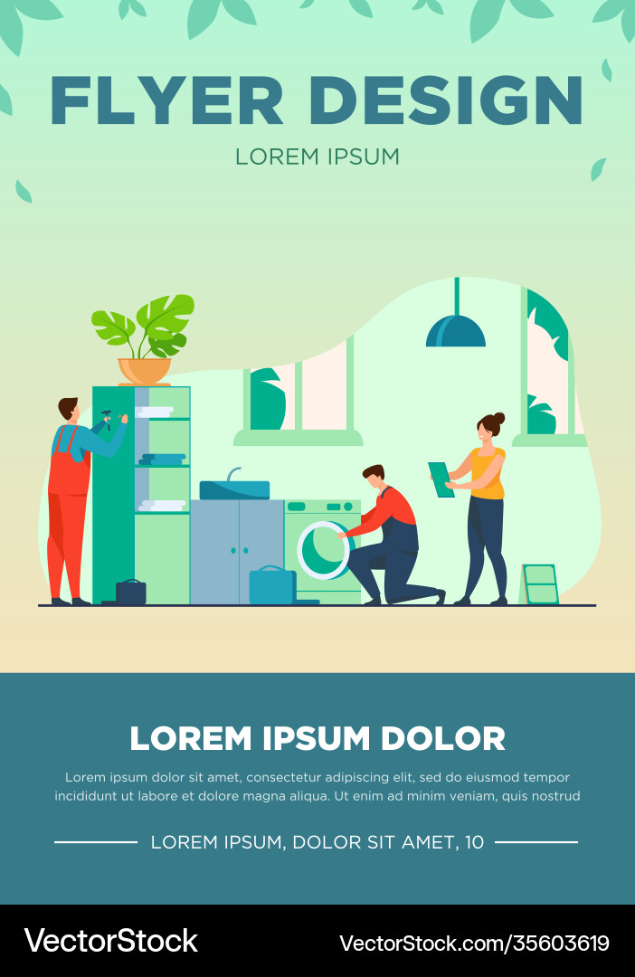 Handyman working at customer home Royalty Free Vector Image