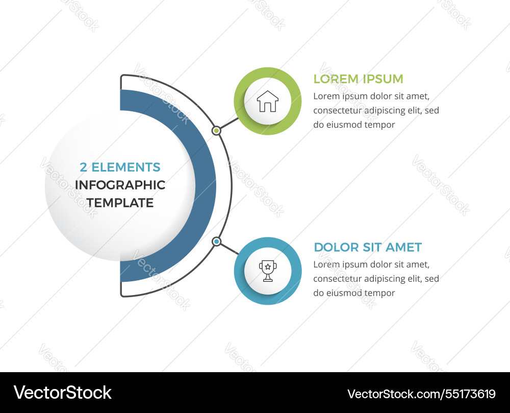 Infographic template with 2 options Royalty Free Vector