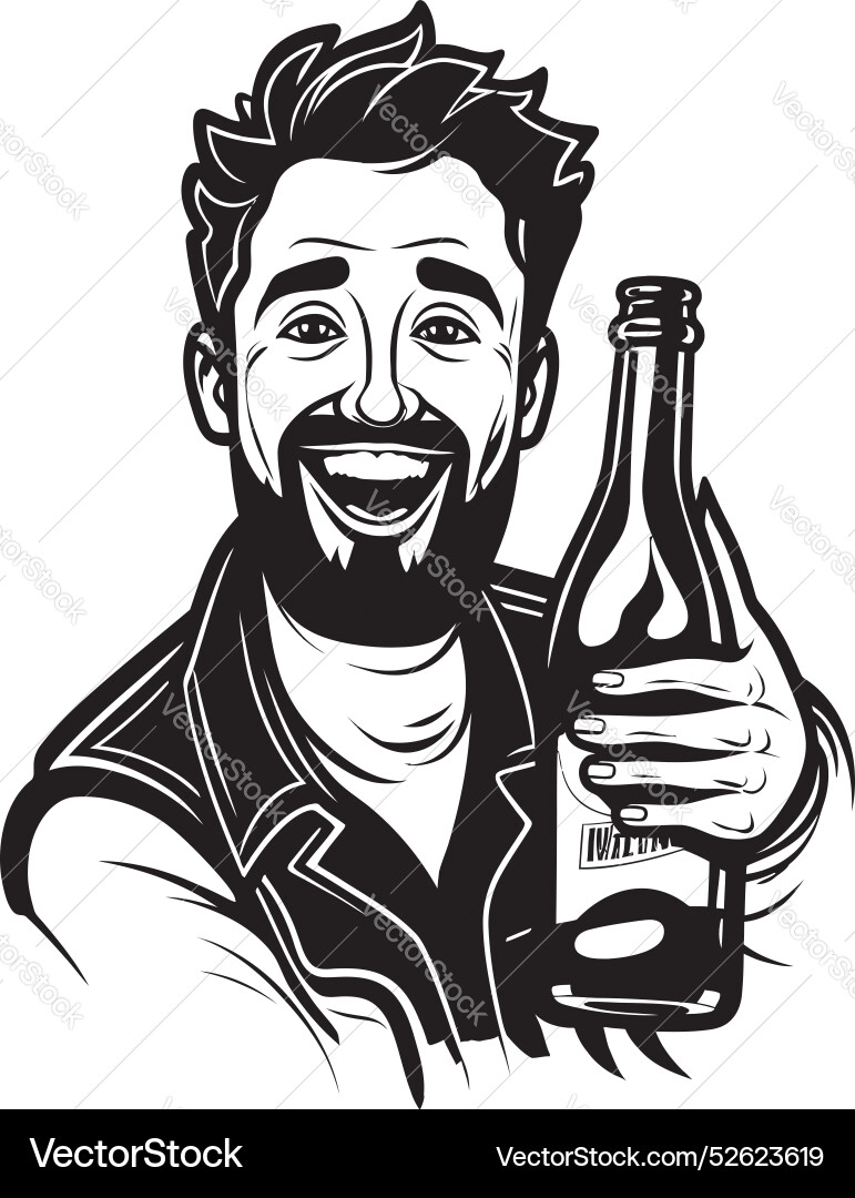Intoxiadmiration man admiring alcohol icon Vector Image