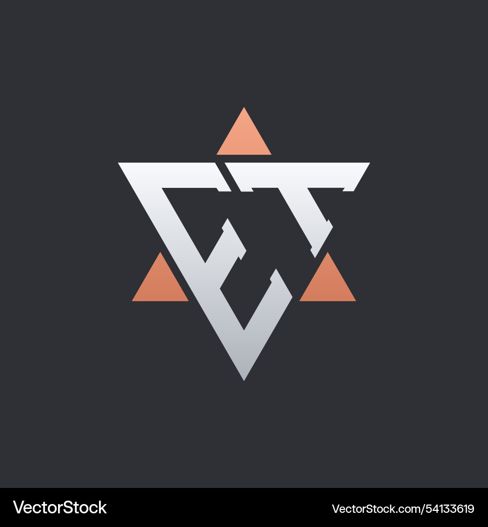 Modern et letter logo design with geometric – Royalty-Free Vector ...