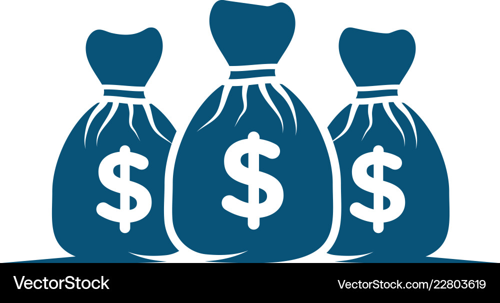 Money Bag Icon Set Royalty Free Vector Image - VectorStock