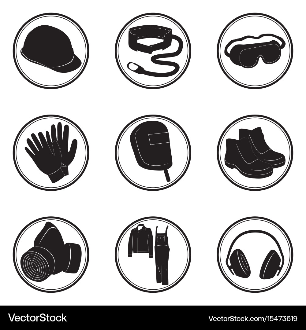 Personal Protective Equipment Icons Set Royalty Free Vector