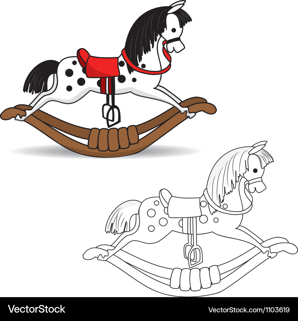Rocking horse Royalty Free Vector Image - VectorStock
