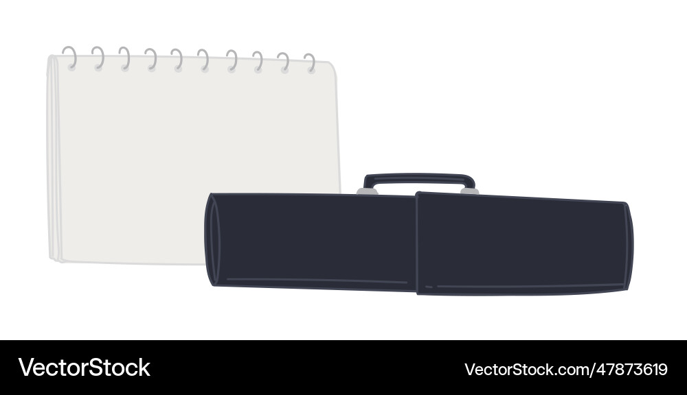 School notebook binder with pencil case Royalty Free Vector