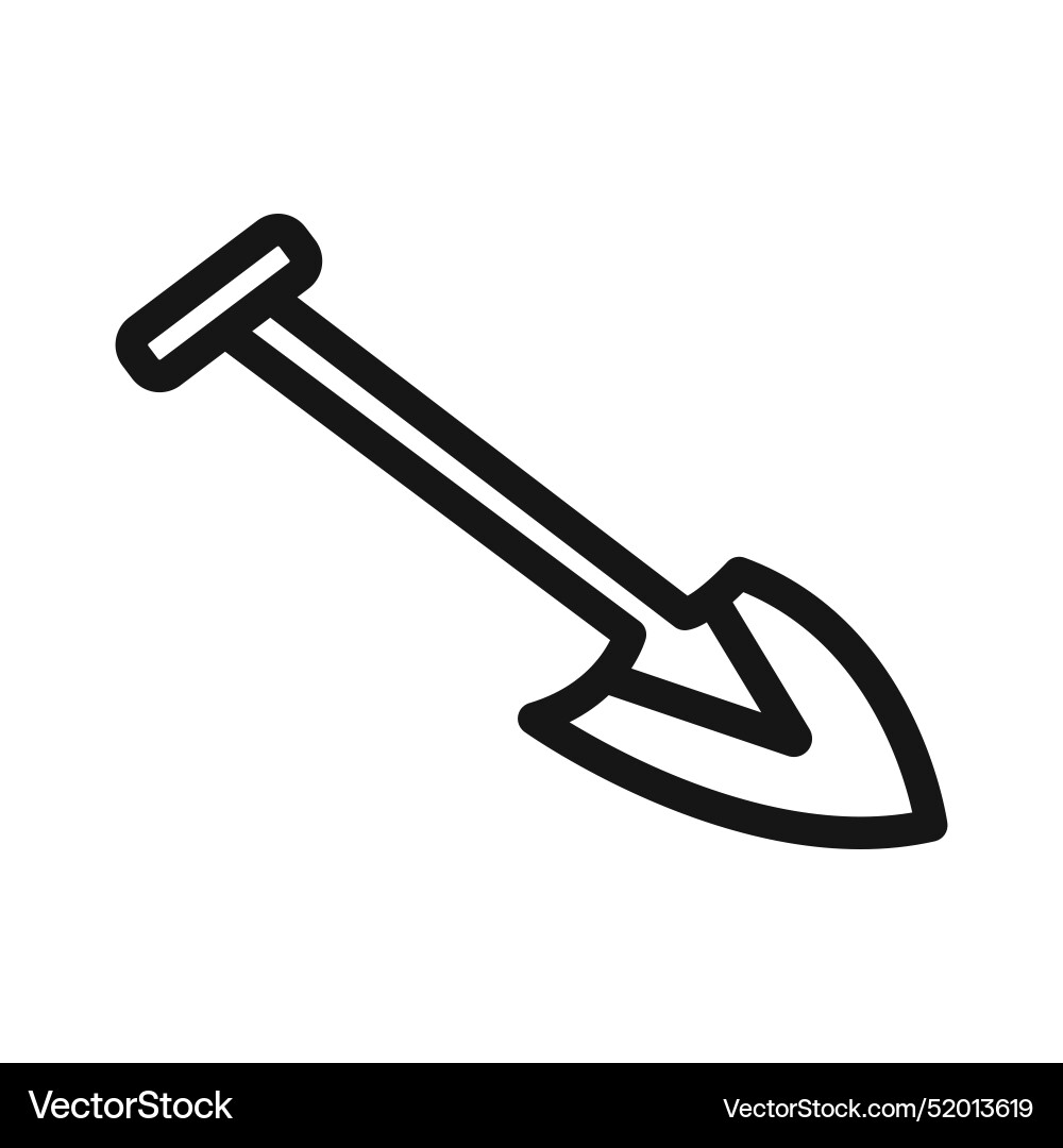 Short spade icon black line art Royalty Free Vector Image