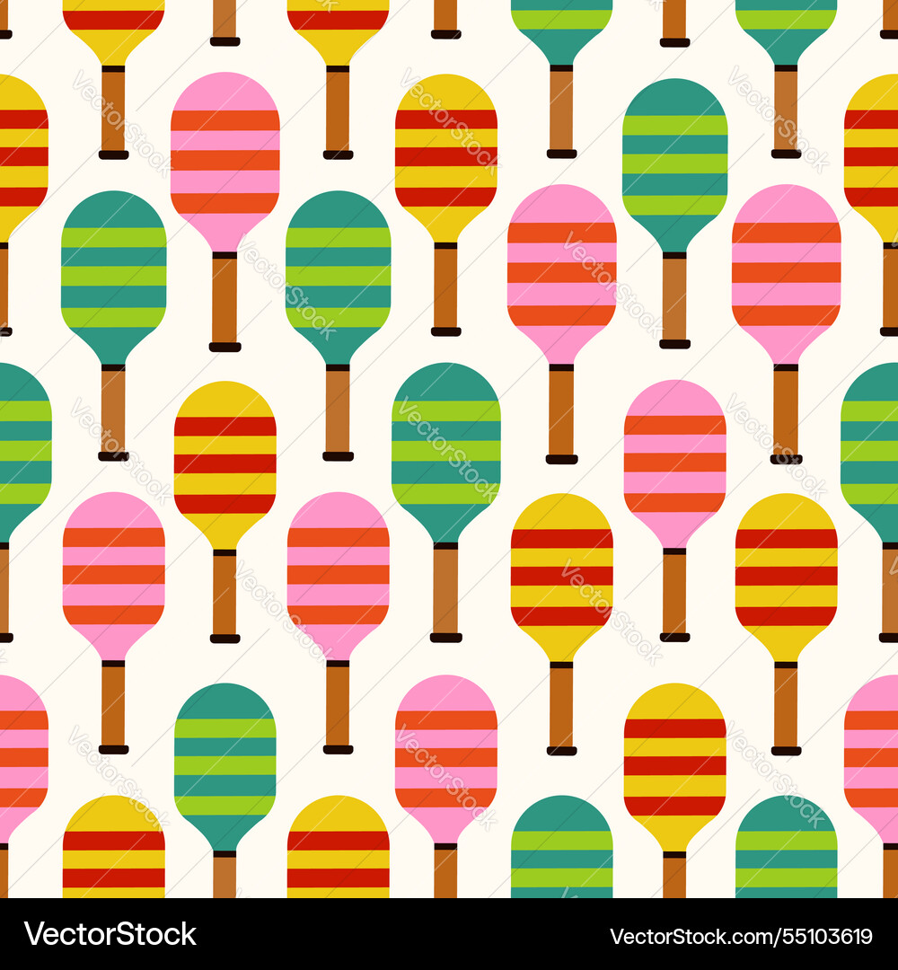 Striped pickleball paddles seamless pattern Vector Image