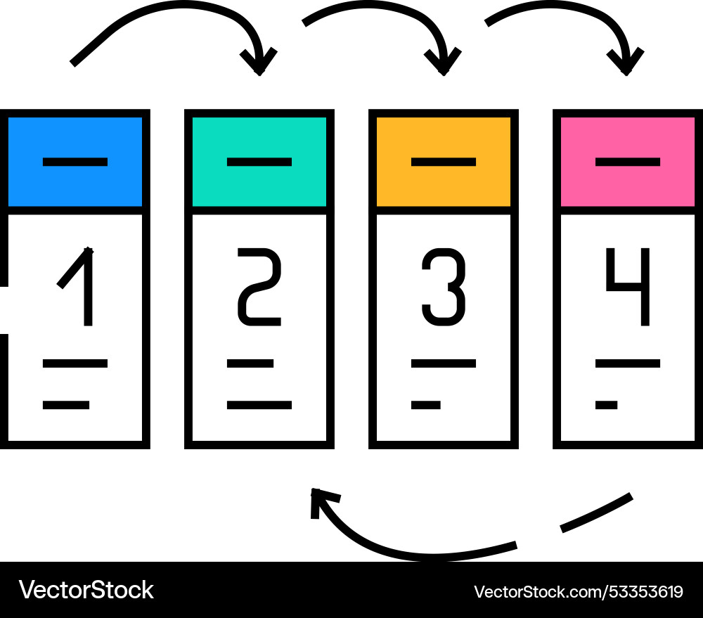 Succession planning business process icon color Vector Image
