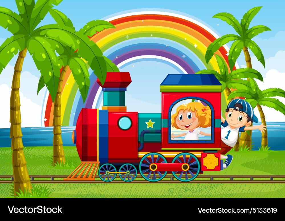 Train ride Royalty Free Vector Image - VectorStock