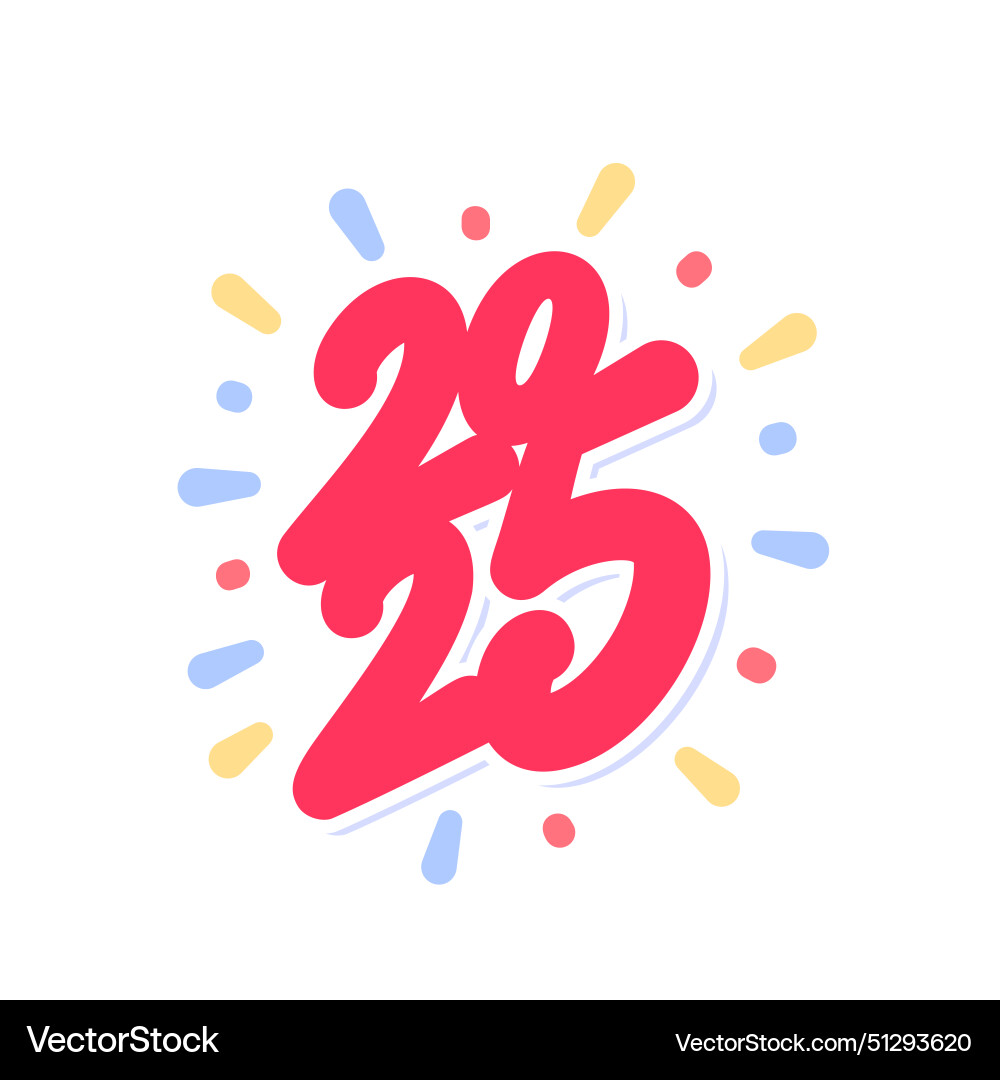 2025 year handwritten lettering with lines Vector Image