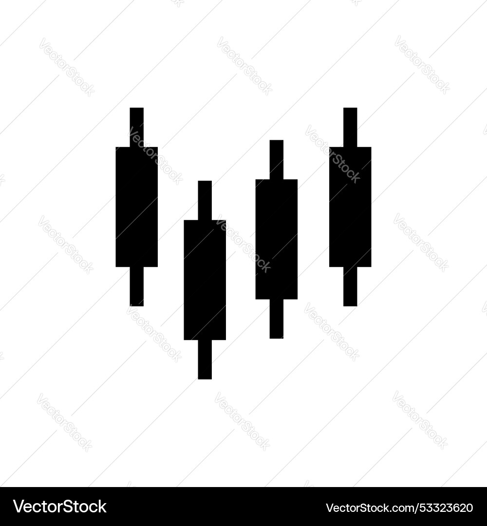 Chart candlestick icon isolated on white Vector Image