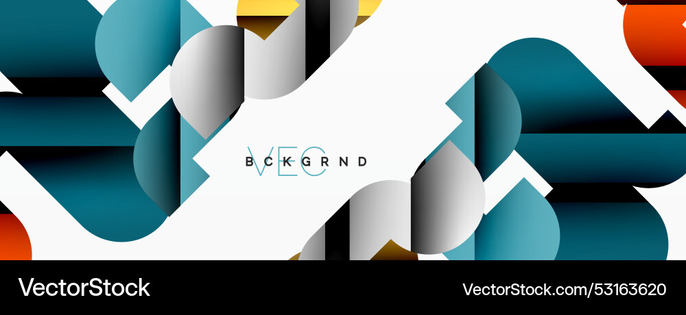 Colorful curve geometric shapes on white Vector Image