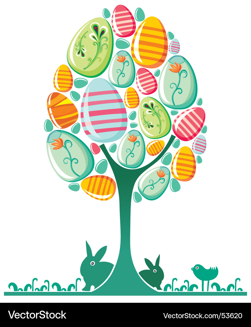 Easter egg tree Royalty Free Vector Image - VectorStock