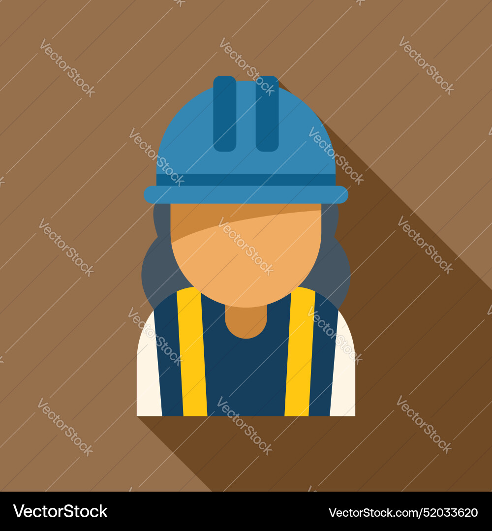 Female construction worker wearing hard hat Vector Image