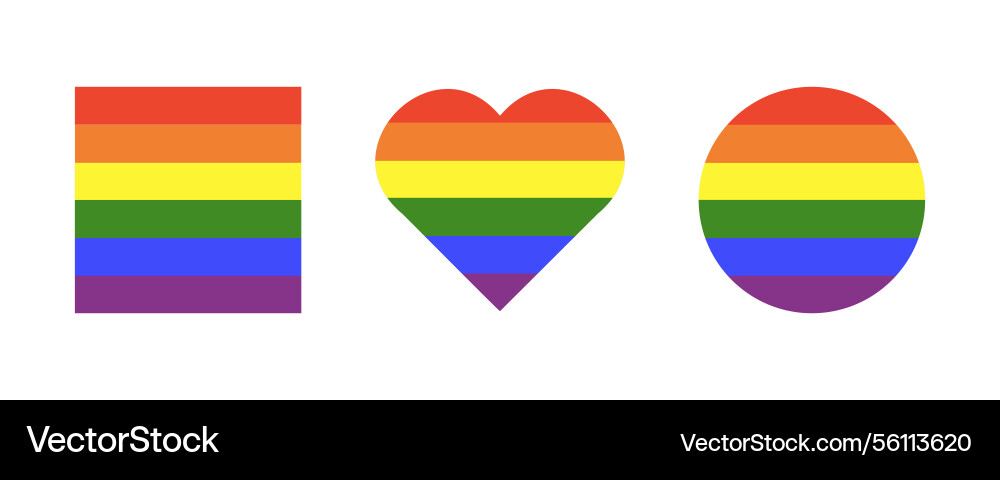 Rainbow lgbt flags gay pride frames progress Vector Image