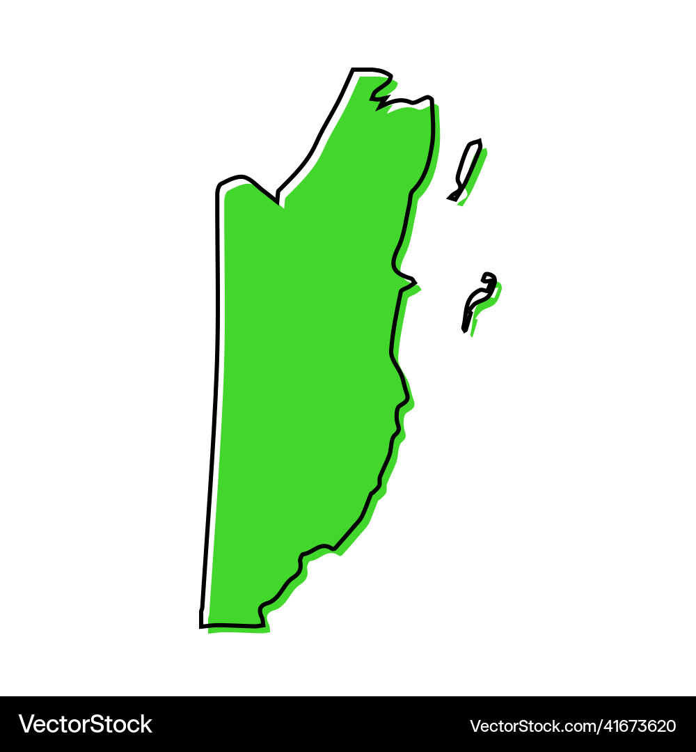 Simple outline map of belize stylized line design Vector Image