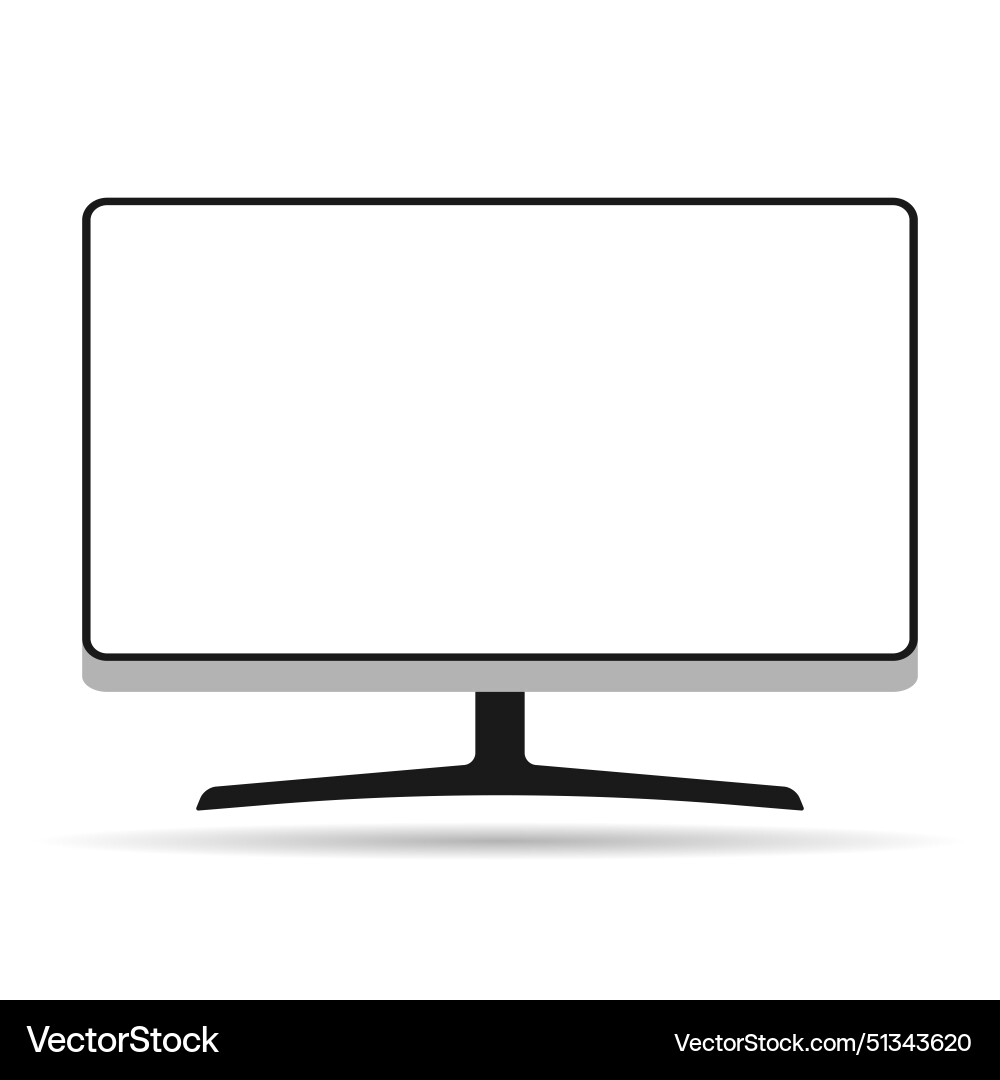 Thin pc monitor shadow icon technology device Vector Image