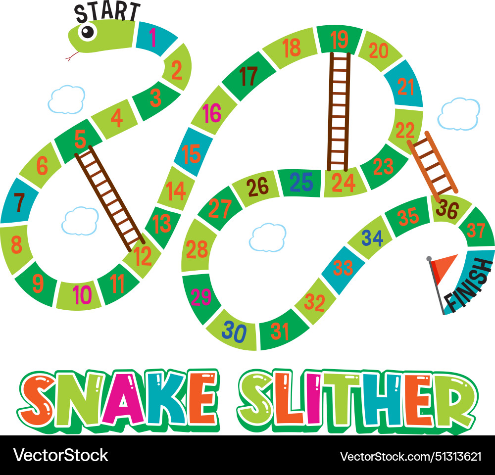 A snake and ladder game Royalty Free Vector Image