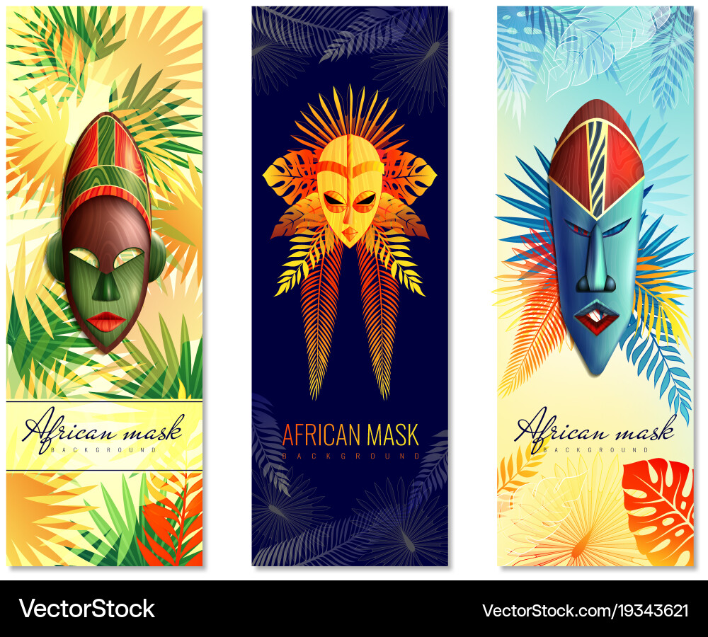 African festive vertical banners Royalty Free Vector Image