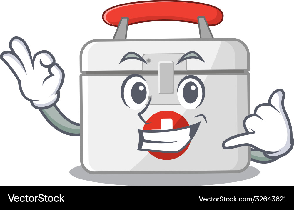 Rufen Sie mich lustige erste Hilfe-Kit Maskottchen Bildstil