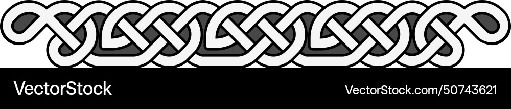 Celtic chain border decorative retro divider Vector Image