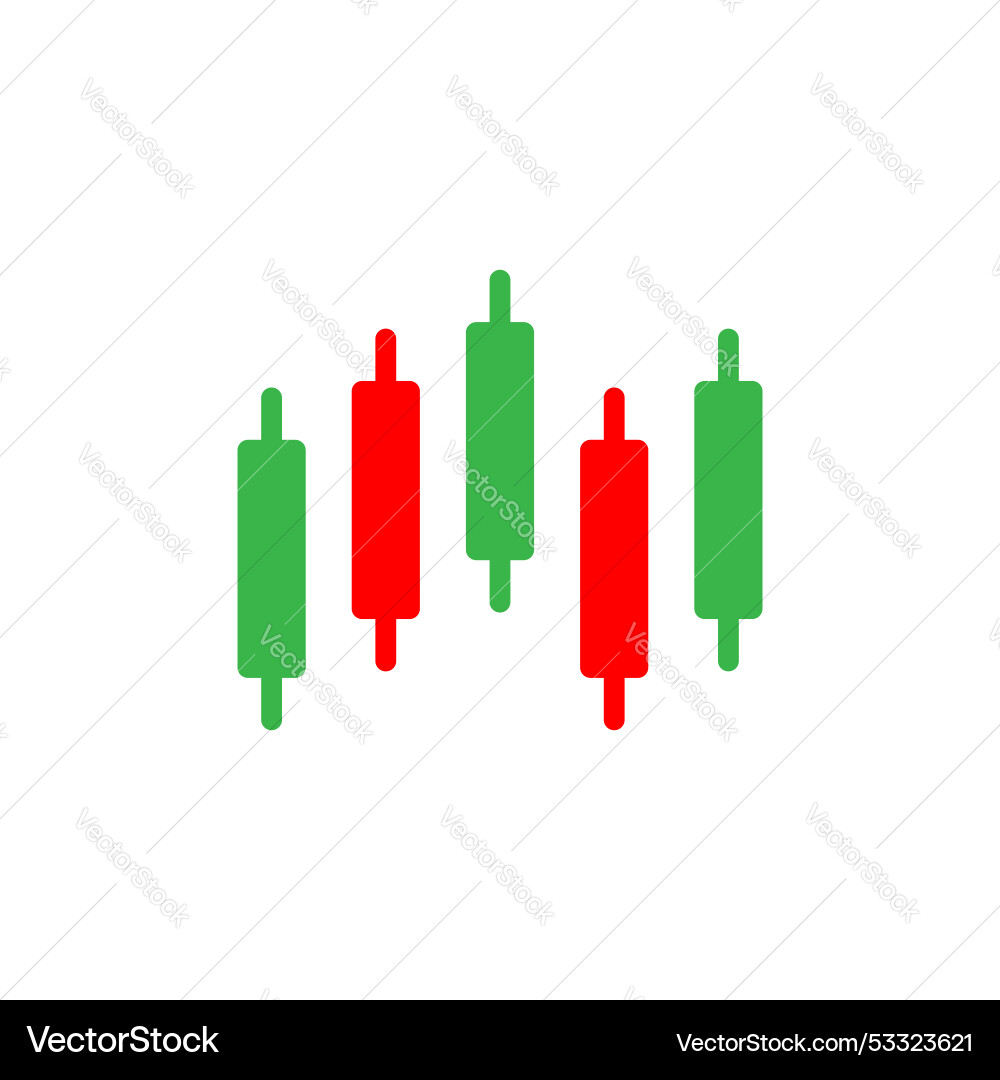 Chart candlestick icon isolated on white Vector Image