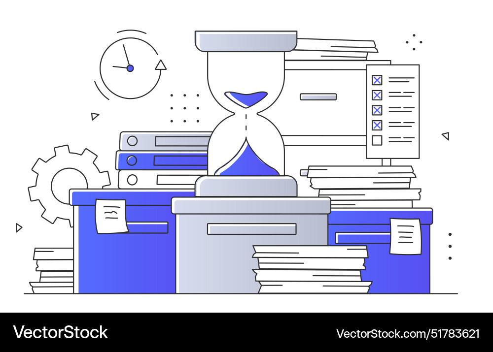 Concept of getting bogged down at work Royalty Free Vector